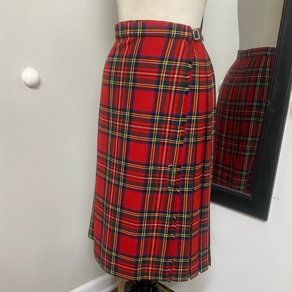 Vintage | Skirts | Truly Vintage Pure New Wool Royal Stewart Tartan ...